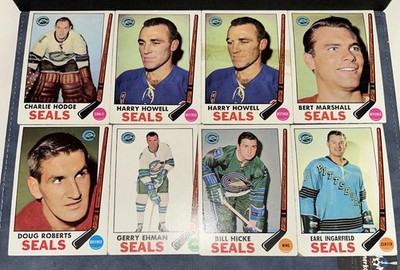 OAKLAND SEALS 1969/70 TOPPS 8 Card Lot Hodge Howell Marshall Roberts ...