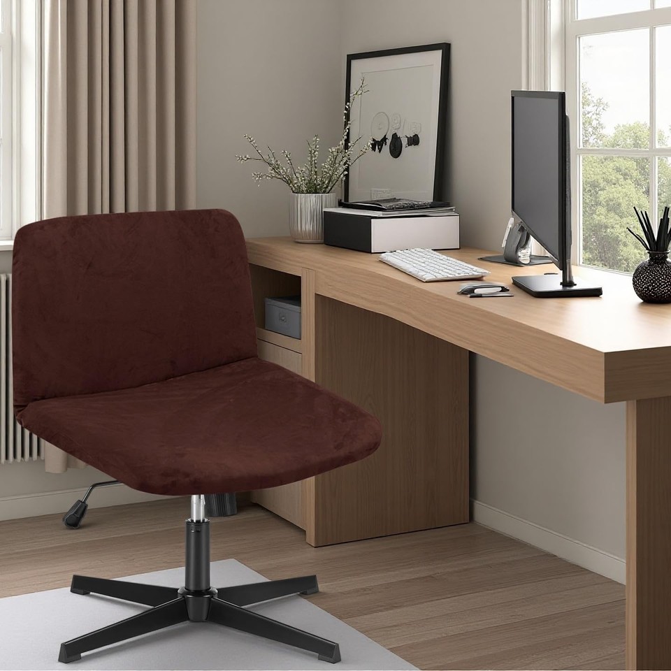 Velvet Cross Legged Office Chair Covers - Upgrade Your Armless Wide ...