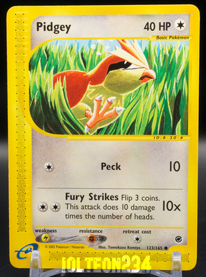 Pokemon TCG Pidgey 123/165 Expedition Base Set Vintage E-Reader ...