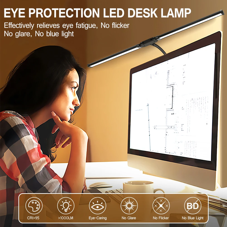Double Single Head Led Clip Desk Lamp Dimmable Computer Table Lamps ...