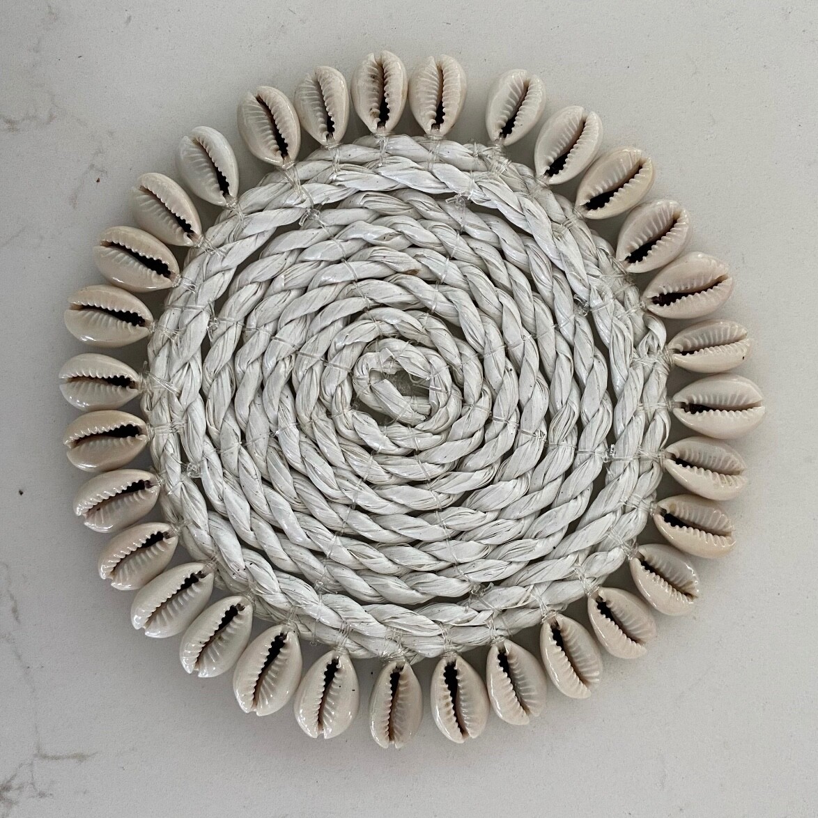 Seagrass with Shell Coaster 14cm WHITE - BRAND NEW Coastal Home Decor ...
