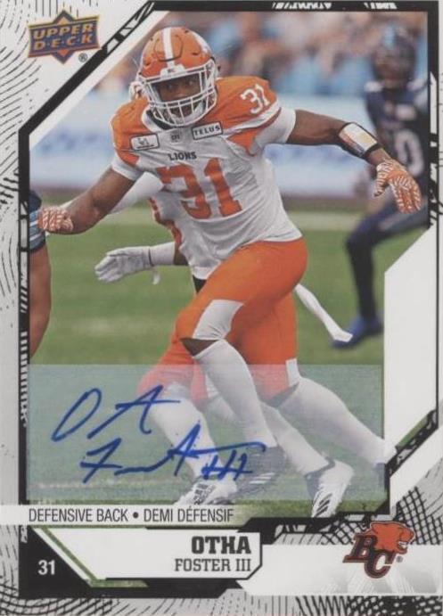 2019 Upper Deck CFL - Otha Foster III #139 Autographs (AU, RC) for sale ...