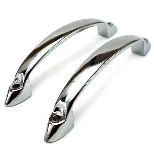 2 x MODERN PULL HANDLES Cabinet Draw Bow Silver Chrome Kitchen Bathroom ...