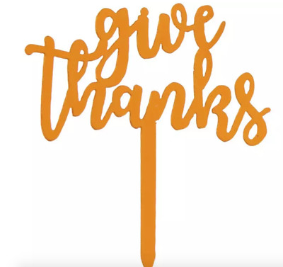 24 Give Thanks Copper Cupcake Topper Picks Party Supply Fall | eBay