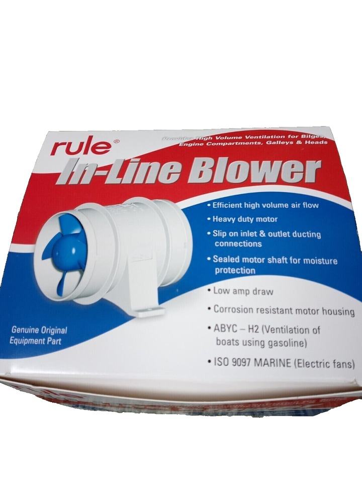 Rule 240 Inline 4" Bilge Blower 12V DC Fan Inlet Outlet Boat ...
