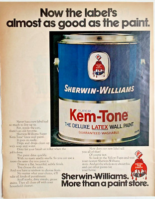 1972 Sherwin Williams Paint Print Ad Kem Tone Latex | eBay