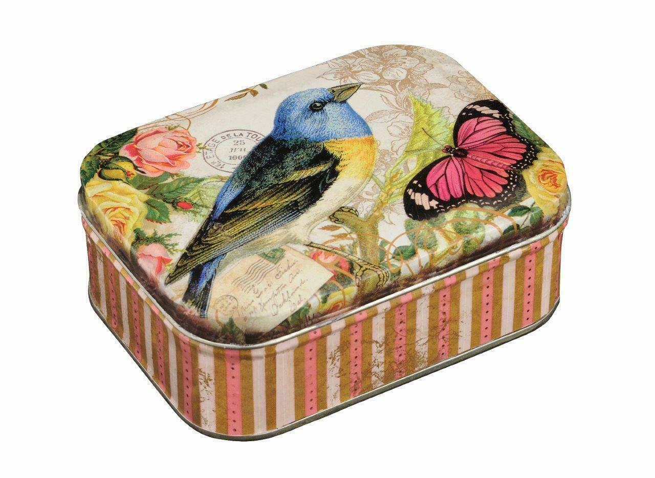 Nostalgia Bird & Butterfly Small rectangular Tin 105 x 78 x 64mm | eBay