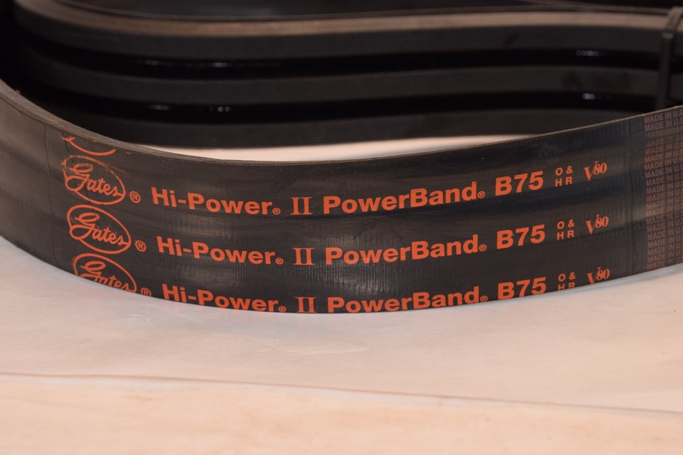 (NEW) GATES 3/B75 3B75 B75 3-Ribbed Hi-Power II PowerBand V-Belt USA | eBay