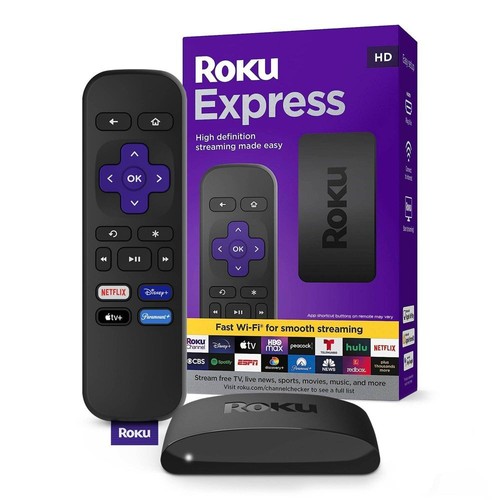 Roku Express HD Streaming Device with HDMI Cable, Standard Remote, and ...