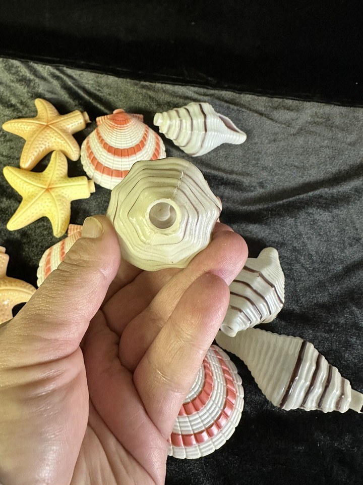sea shell blow mold string light covers lot of 14. 6 conch, 4 starfish ...