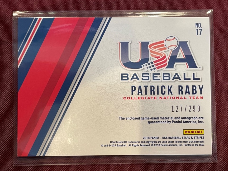 2018 Panini Stars and Stripes Relic Auto Patrick Raby/299 | eBay