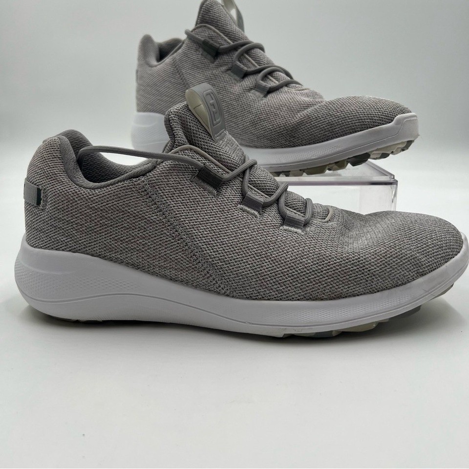 Men's FootJoy FJ Flex Spikeless Golf Shoes SZ 10W. grey and white. | eBay