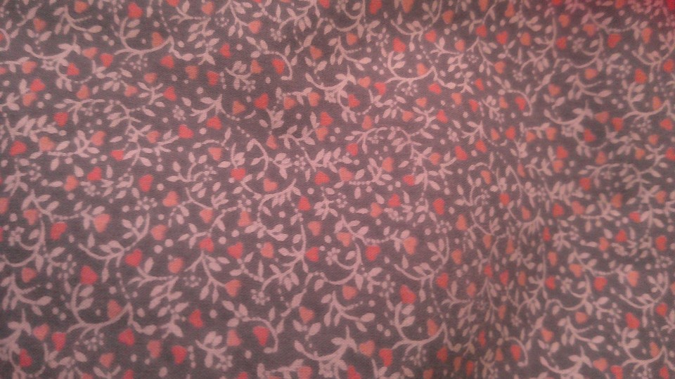 Vintage Blue White Pink Floral Heart Fabric 5 Yds x 45” | eBay