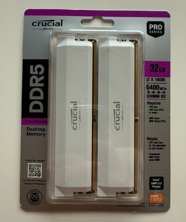 Crucial Pro 32GB DDR5-6400 CL38 Desktop RAM Kit 2x16GB Intel XMP AMD ...