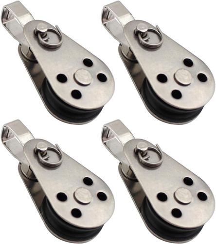 4PCS Stainless Steel Nylon Marine Pulley,Pulley Block Rope Rope Runner ...