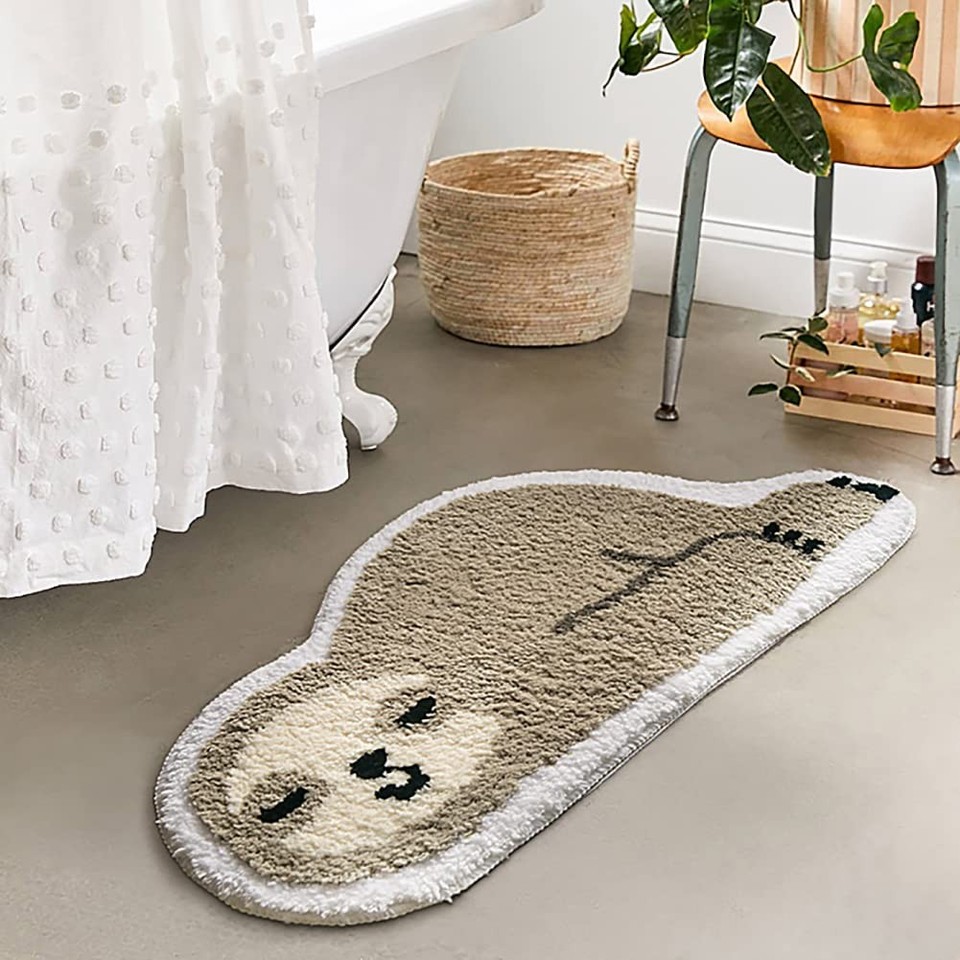 Sloth Bedroom Area Rug Cartoon - Kitchen Throw Rug Bathroom Area Rug ...