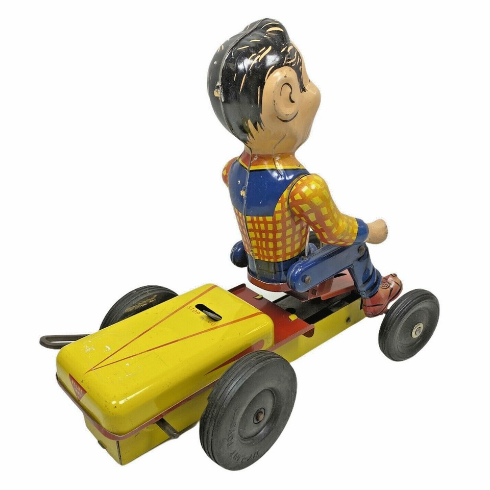 Vtg 1950s Ny-Lint HOWDY DOODY Cowboy Pump-Mobile Wind-Up Tin Litho Go ...