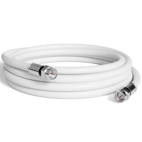 15 Foot White Solid Copper Coax Cable Rg6 Coaxial Cable With Connectors ...