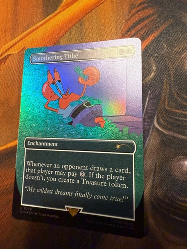 Smothering Tithe - Borderless Rainbow Foil - Spongebob Secret Lair MTG ...