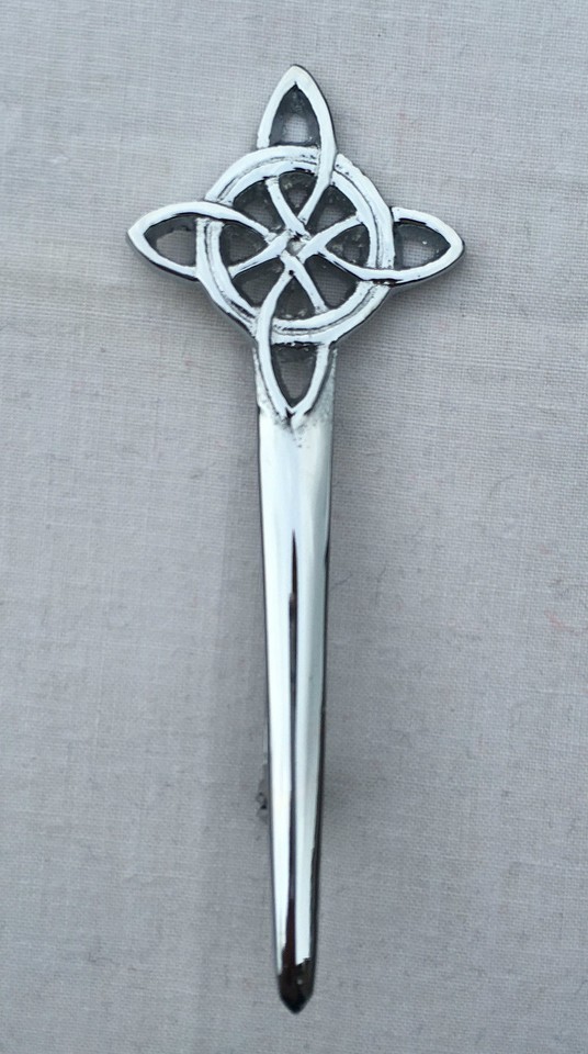 Scottish Kilt Pins Various Design Chrome Finish 4" Highland Pin ...