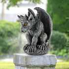 Large Winged Gargoyle Statue with Solar Lights Outdoor Decor, Sitting ...