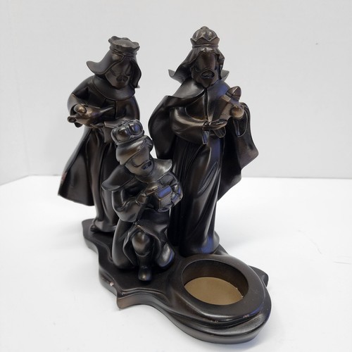 PartyLite Holy Night Three Kings Wisemen Candle Holder Bronze Finish ...