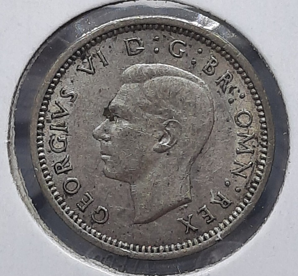 Great Britain England UK 1940 SILVER Threepence 3P 3 Pence King George ...
