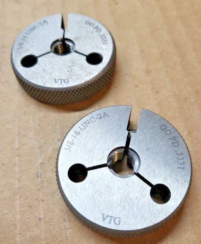 Two (2) GO PD .3331 3/8-16 UNC-2A thread inspection gauges | eBay
