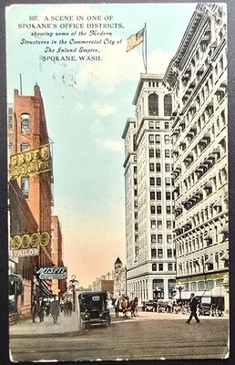 1912 Spokane WA Office District Scene Modern Buildings Postcard | eBay