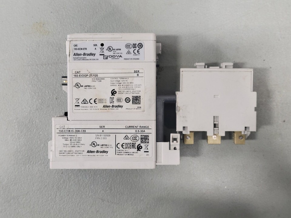 ALLEN-BRADLEY E300 Overload Relay Module 193-ECM-ETR, 193-EIOGP-22-120 ...