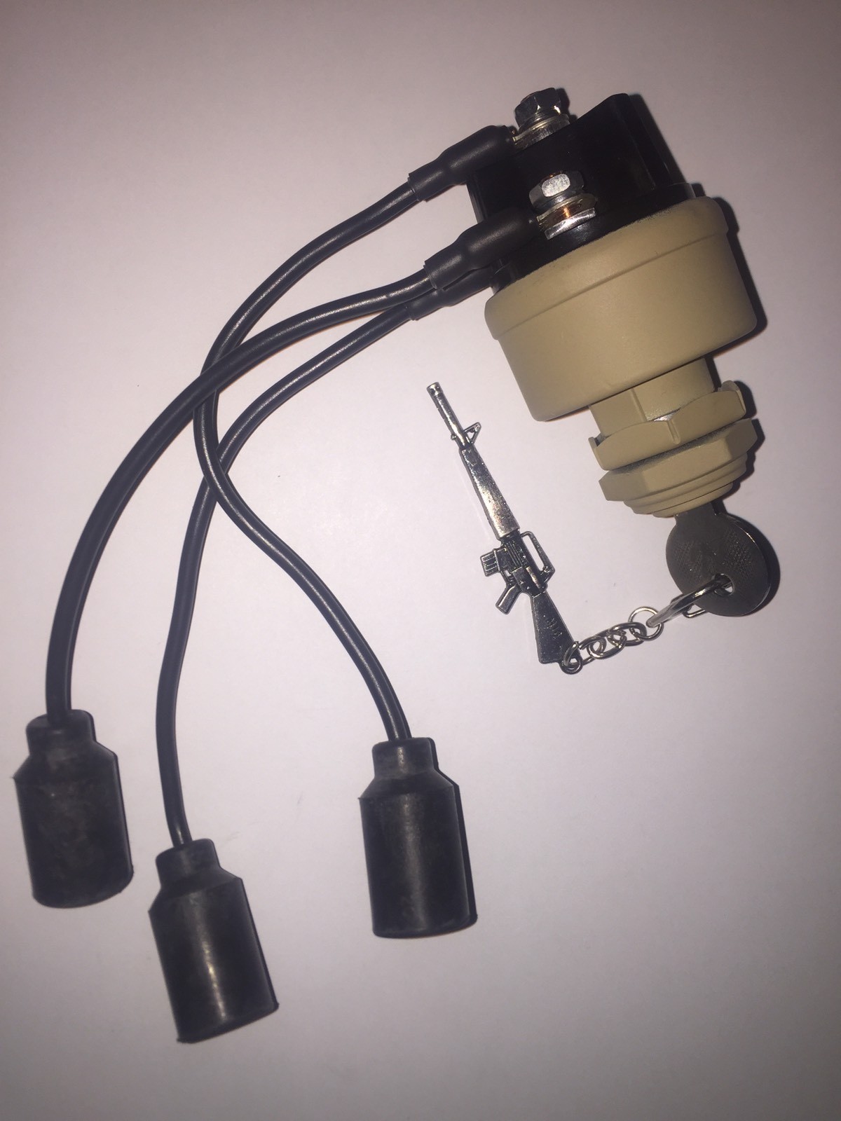 Tan Keyed Ignition Switch +M16 Key Chain Plug Play, fits Military ...