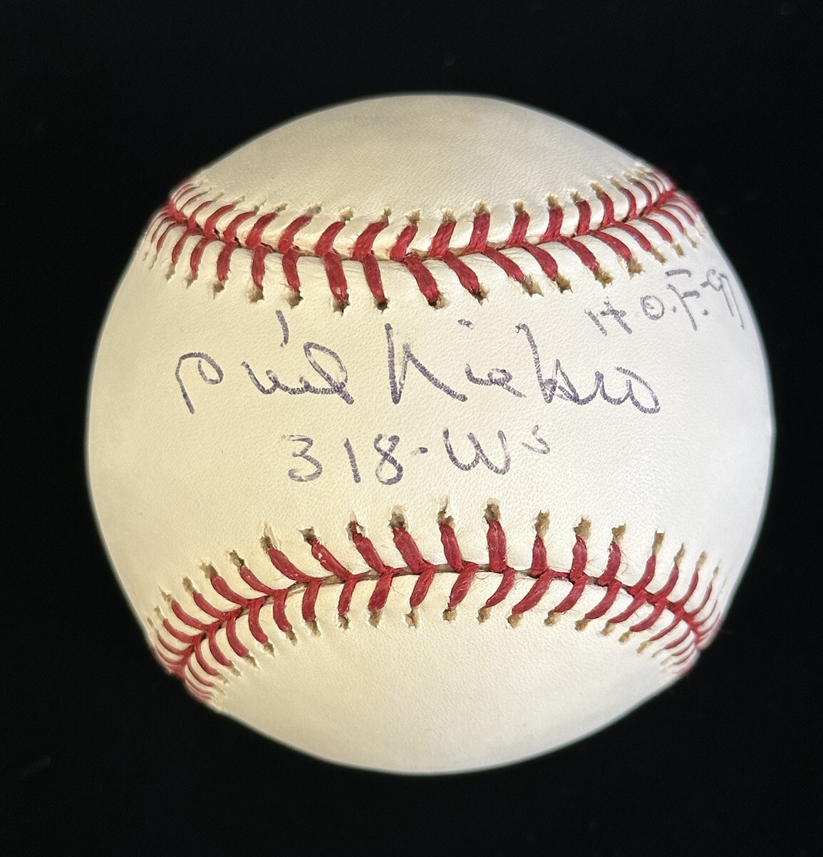 Phil Niekro HOF 97 318 W’s SIGNED Official MLB Yankees Logo Baseball w ...