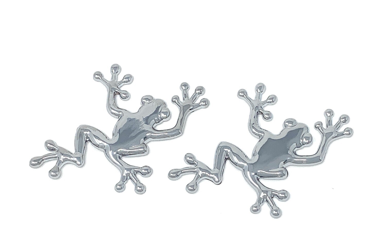 Chrome Frog License Plate Frame Set of 2 with 2pcs 3D Metal Car Frog ...