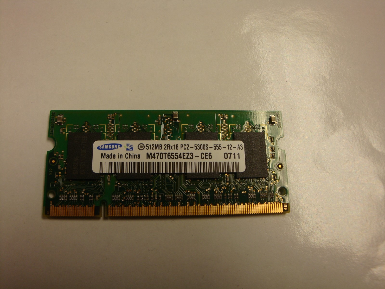 Samsung 512MB 2Rx16 PC2-5300-555-12-A3 Laptop RAM M470T6554EZ3-CE6 | eBay