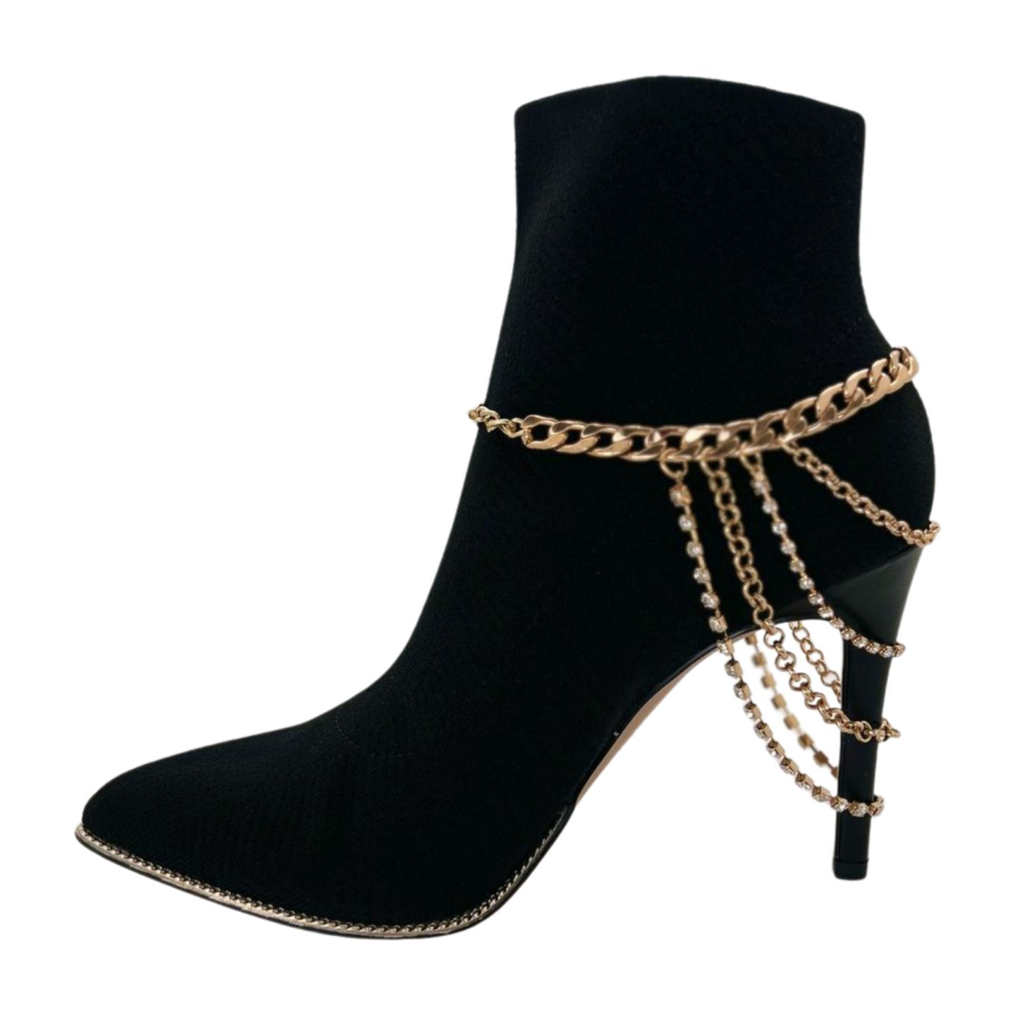 Women Gold Metal Boot Chain Bracelet Anklet Shoe Strand Back Charm ...