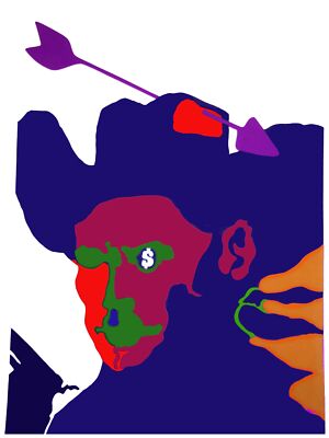 1703.Cowboy Arrow through hat western Poster.Decorative Art.Hotel room ...