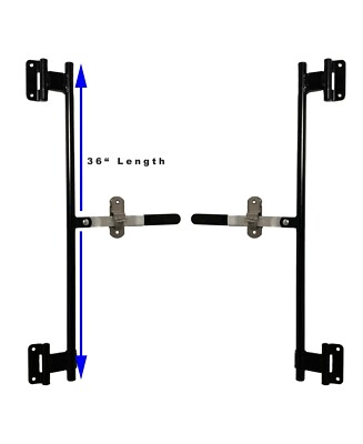 2 Pack 36" Aluminum Black Cargo Trailer Swing Door Hinged Cam Bar Lock ...