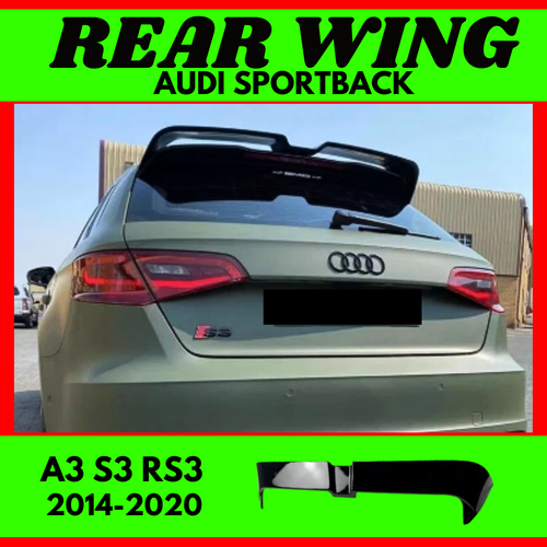 Gloss Black Rear Wing For Audi (2014-2020) A3 S3 RS3 Sport/Hatchback ...