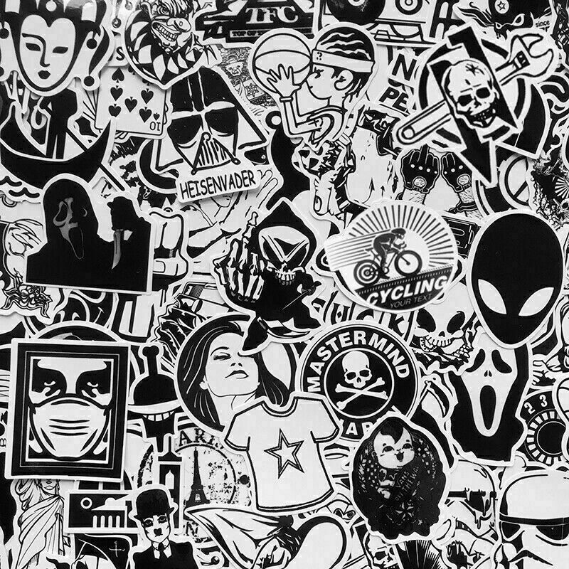 X4 Jdm Black White Sticker Bombing Sheets A4 Sticker