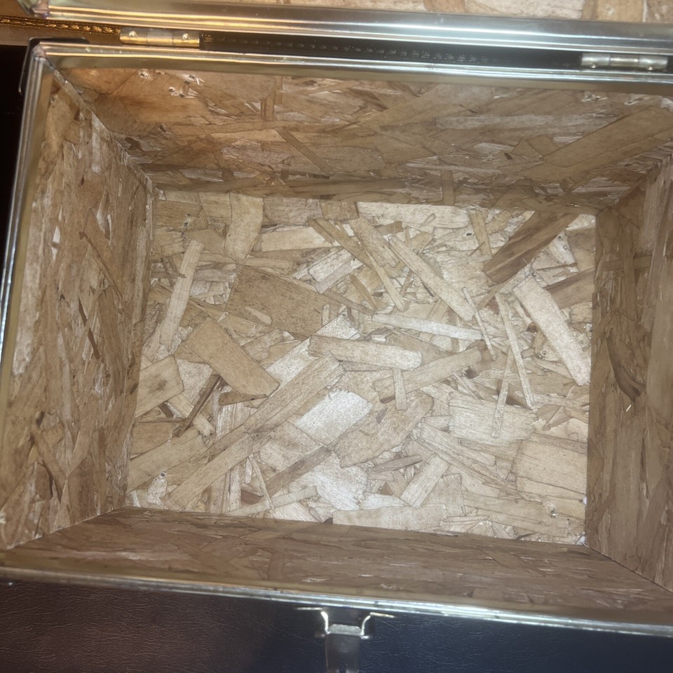 Vintage MCM Gold Metal Trunk Chest Storage Box Case Hollywood Regency ...