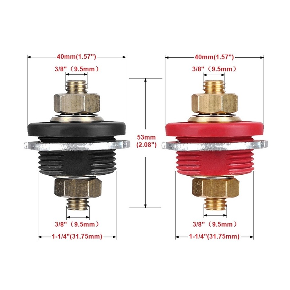 3/8 Stud Remote Battery Connecto Heavy Duty 24V Post Terminal Kit for ...