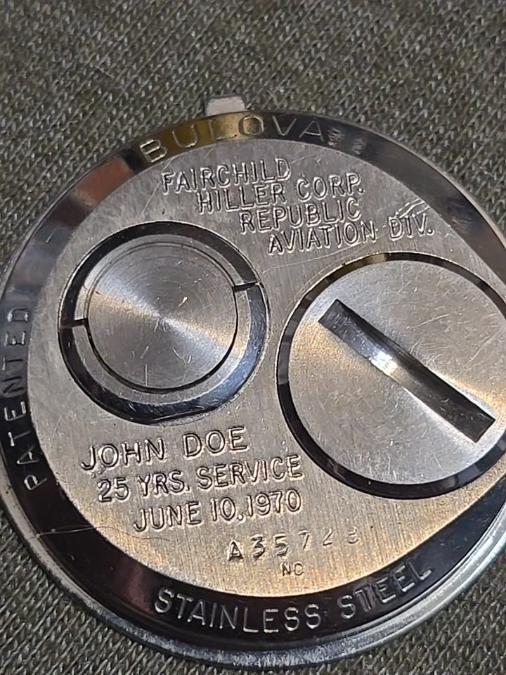 2 Vintage Mens Bulova Accutron Stainless Watch Case Backs For Cal 214 ...