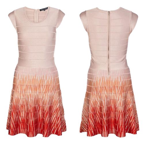 French Connection Orange Knit Fit & Flare Dress Size (10) - New with ...