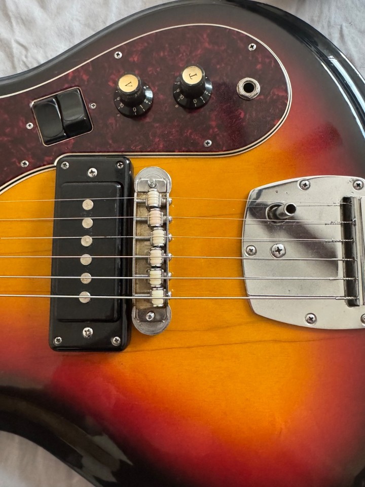 Vintage Univox Custom Hi Flier Sunburst Phase 1 Custom Guitar With Case ...