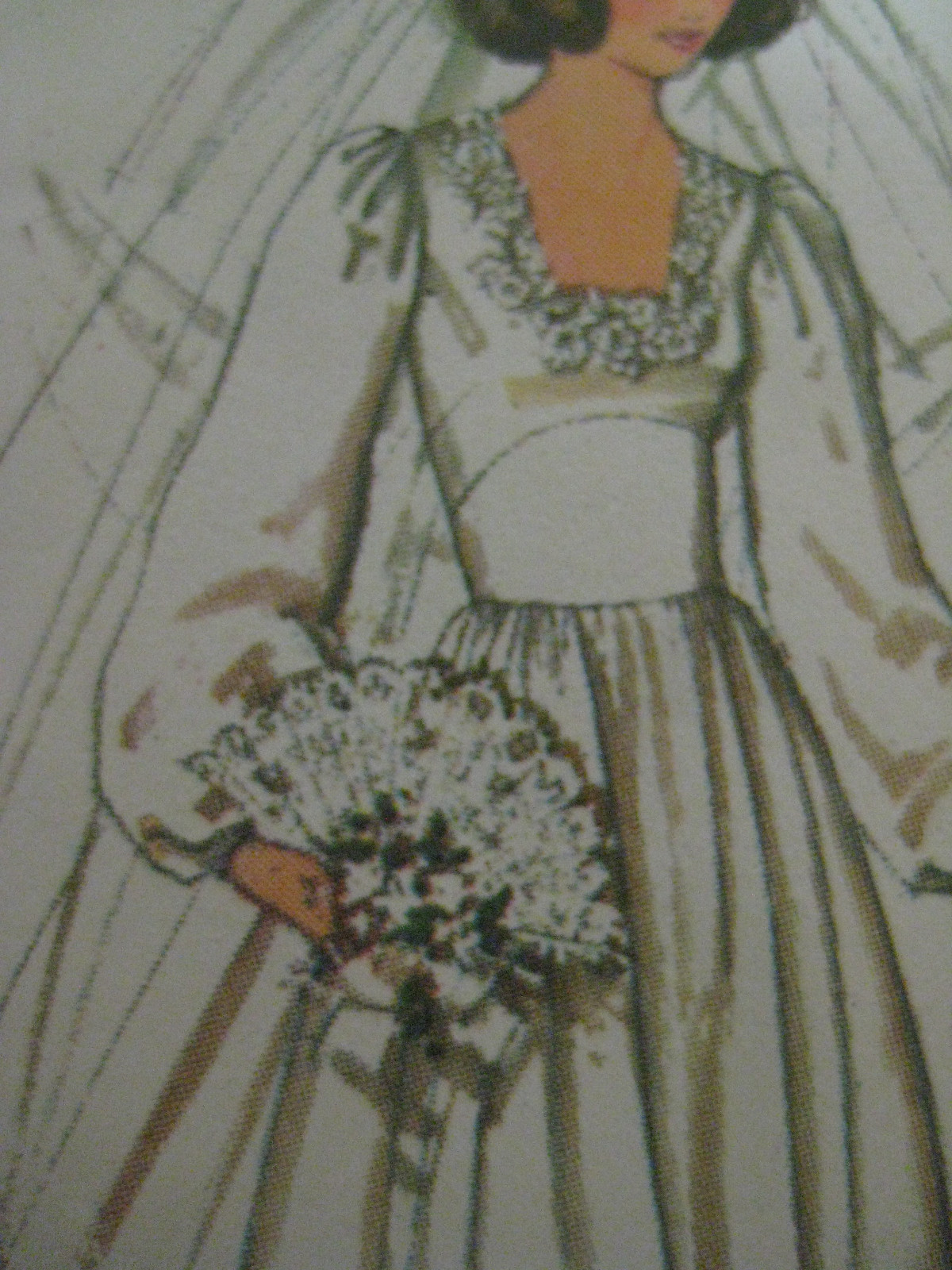 Vintage Simplicity 7886 SQUARE NECK BRIDAL WEDDING GOWN DRESS Sewing ...