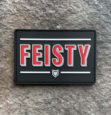 Feisty Red/Black PVC Morale Patch | eBay