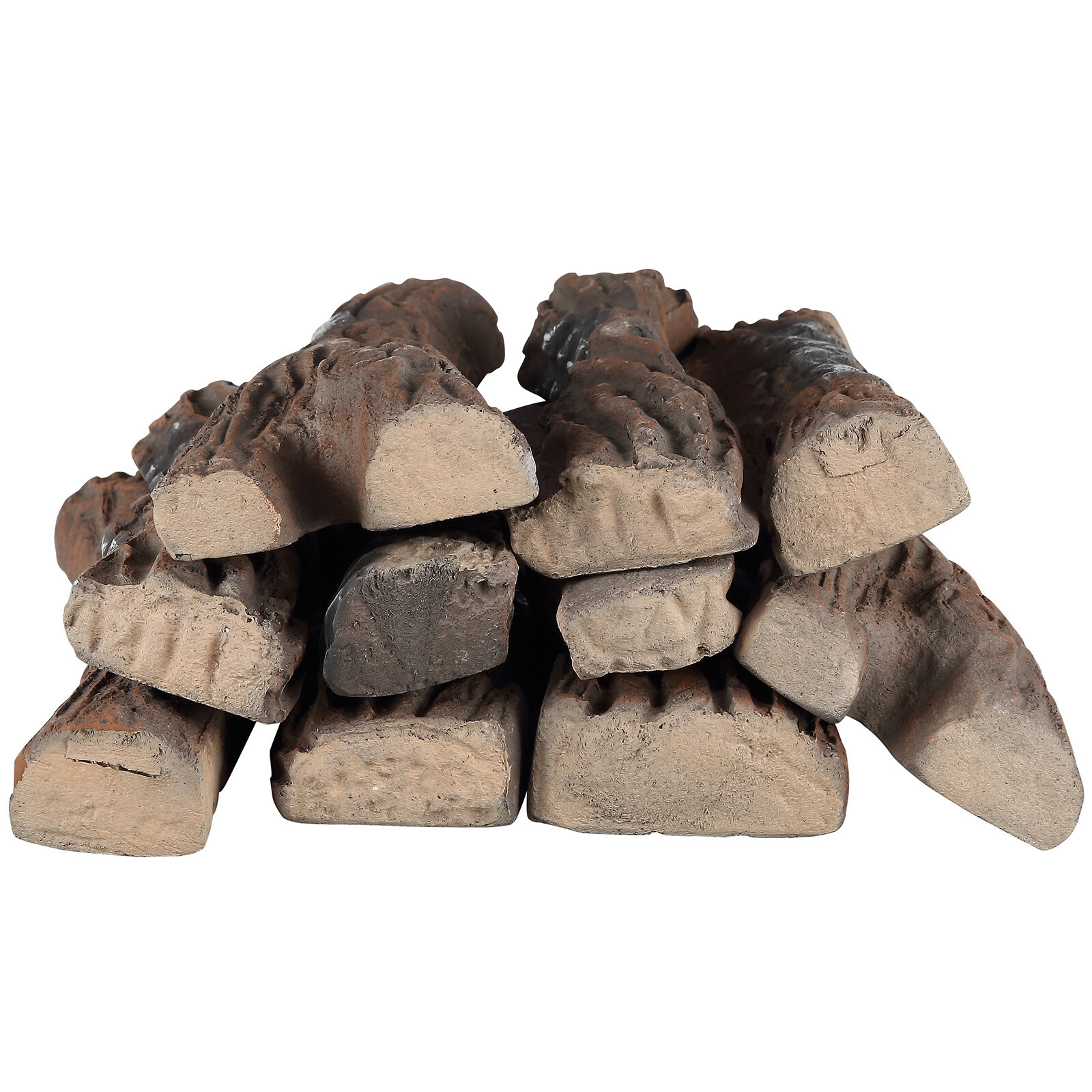 10 Pcs Gas Fireplace Logs Large Ceramic Logs for Fireplace Decorative ...