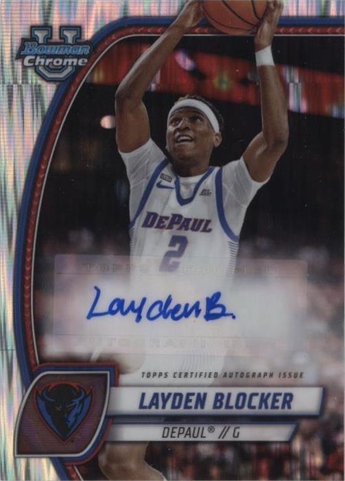 2024-25 Bowman University Chrome - Chrome Prospect Autographs Layden ...