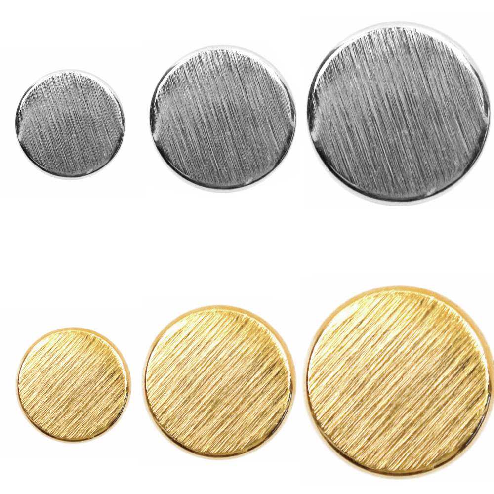 1 x Round Shank Textured Solid Metal Coat Buttons Jacket Gold or Silver ...