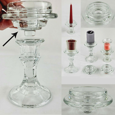 Fostoria Clear Candle Adapter for Tapers Pillars Votives Tealights ...